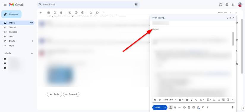 How to edit the subject line in Gmail