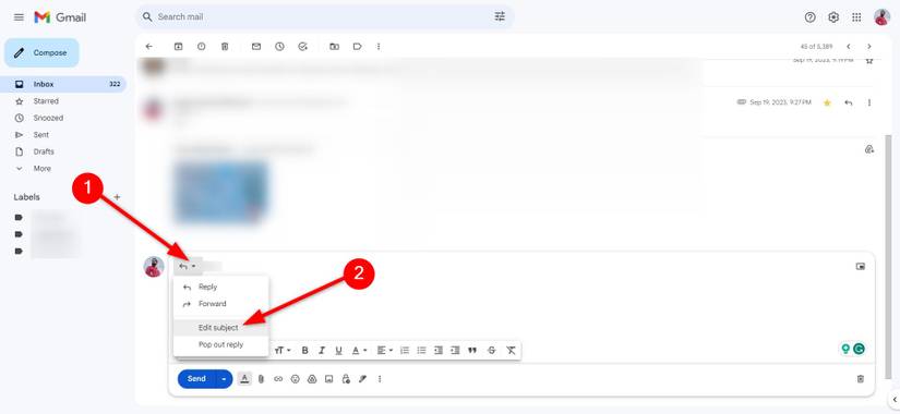 How to edit the subject line in Gmail