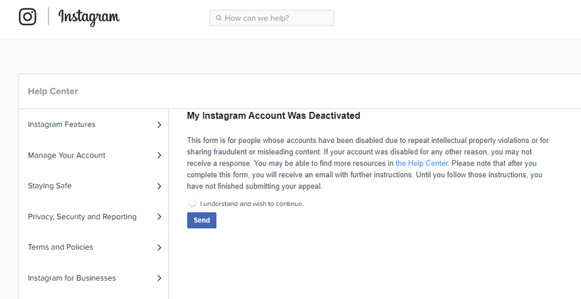 How to get your Instagram account back