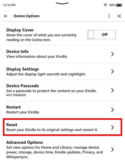 How to factory reset your Amazon Kindle e-reader