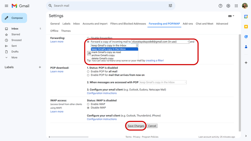How to automatically forward your Gmail messages