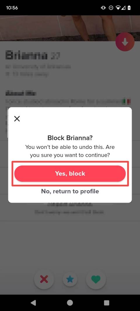 Tinder: How to block a Tinder profile