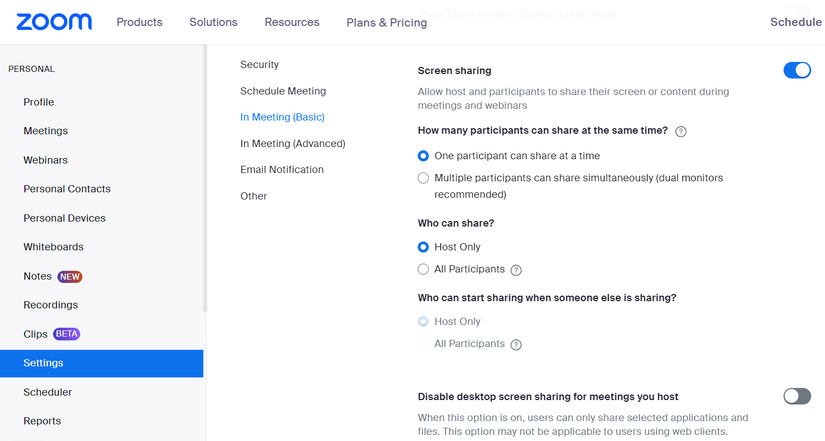 How to turn on screen sharing on a Zoom call