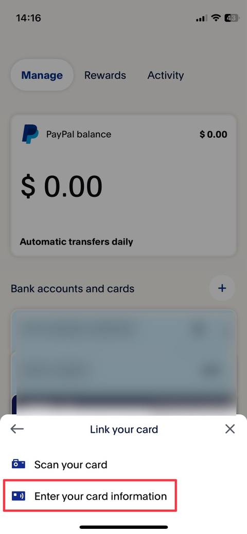 Paypal: How to add a gift card to your account