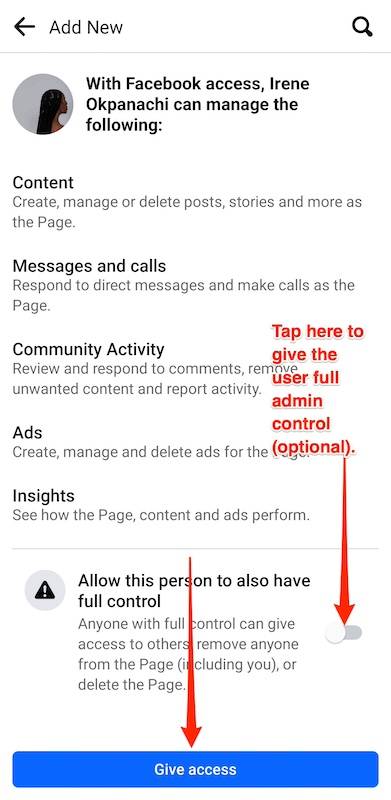 Facebook: How to add an account administrator