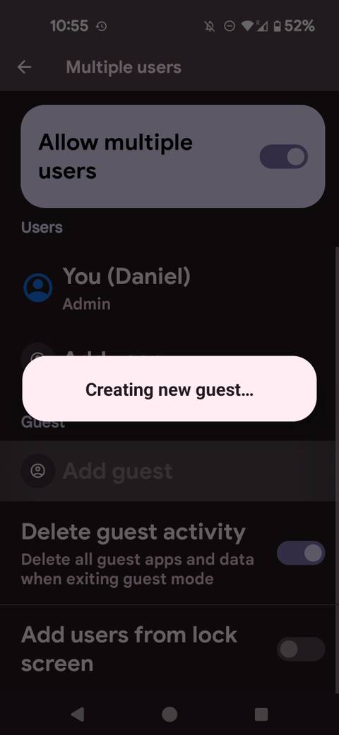 How to add profile icons with Guest Profiles in Android