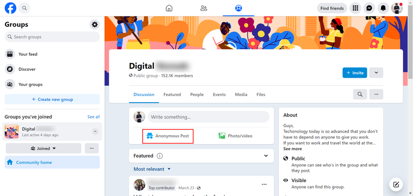 How to post anonymously on Facebook