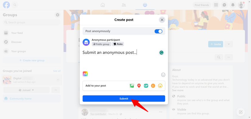How to post anonymously on Facebook