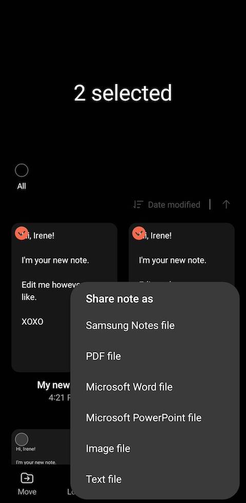 pinned notes samsung