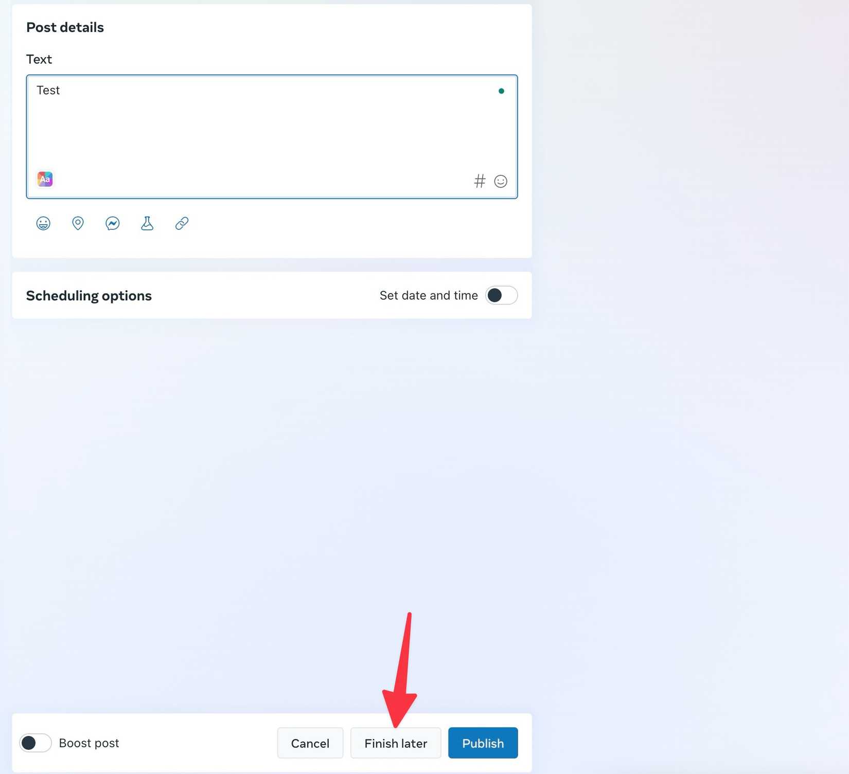 Facebook: How to find your post drafts