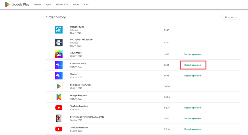 How to get a Google Play Store refund