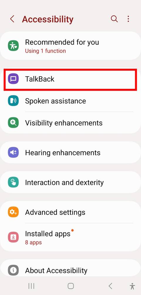 How to use Samsung's TalkBack feature