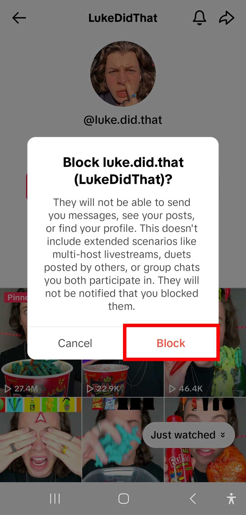 TikTok: How to block a user