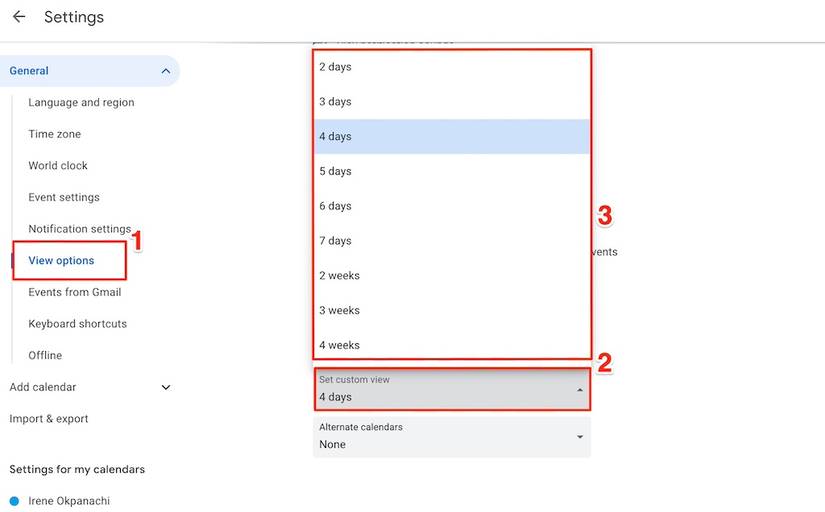 Google Calendar: How to create custom views