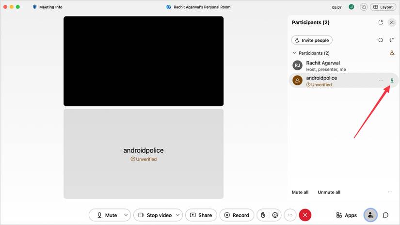 How to mute a Webex participant