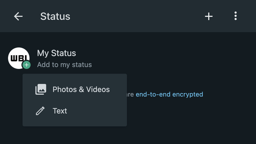 WhatsApp starts testing status update sharing through web UI