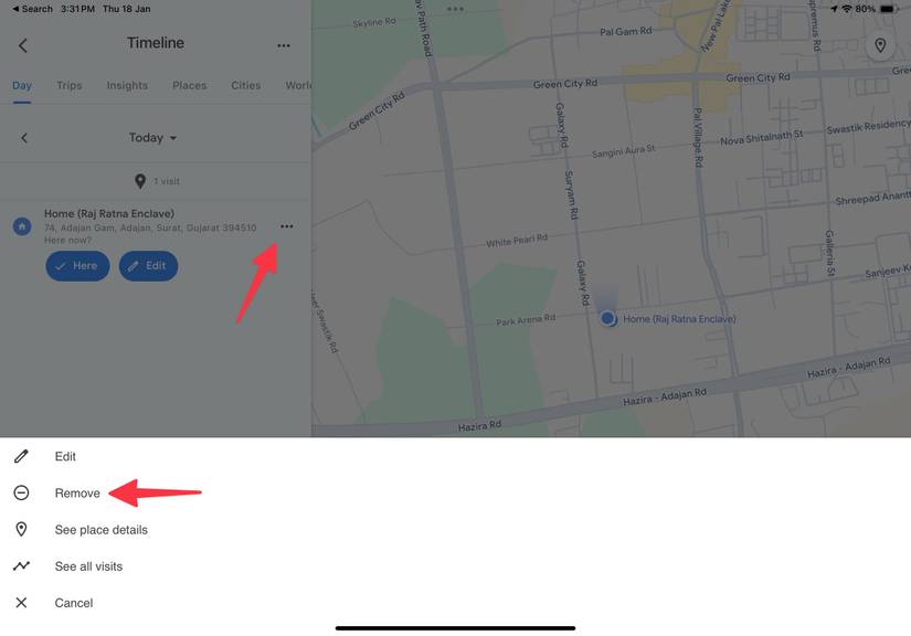 Google Maps: How to delete your history