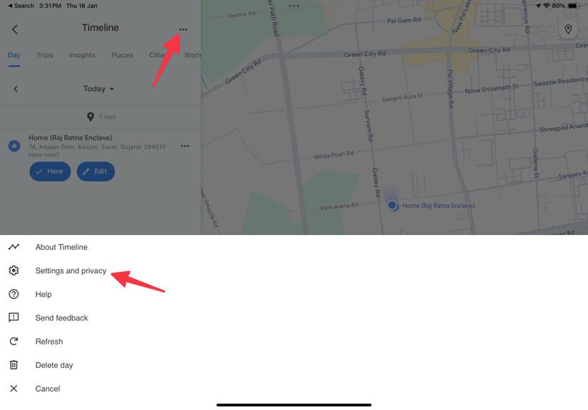 Google Maps: How to delete your history