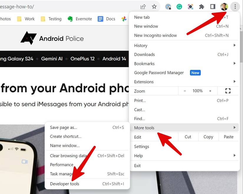 Google Chrome: How to enable Developer Tools