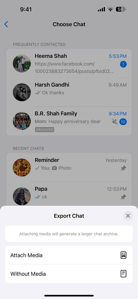WhatsApp: How to export conversations