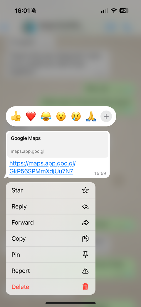 WhatsApp: How to pin a message