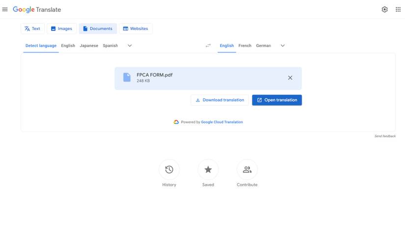Google Translate: How to use the language detection feature