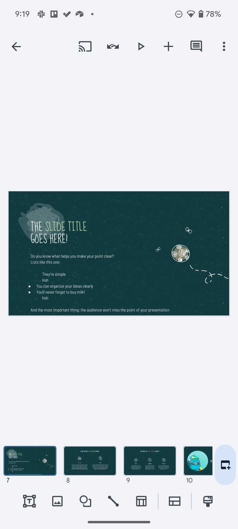Google Slides: How to add bullet points to your presentation