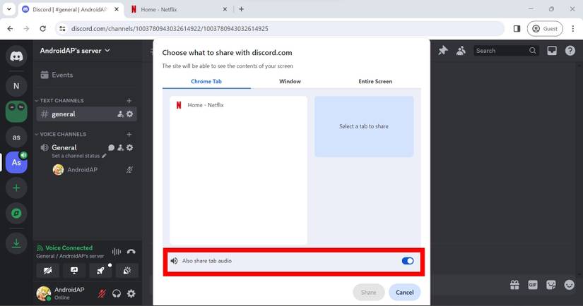 Discord: How to screen share from your Netflix account