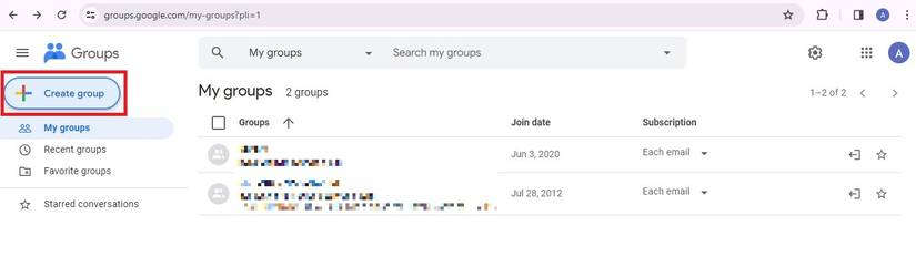 Google Groups: How to set up a new group