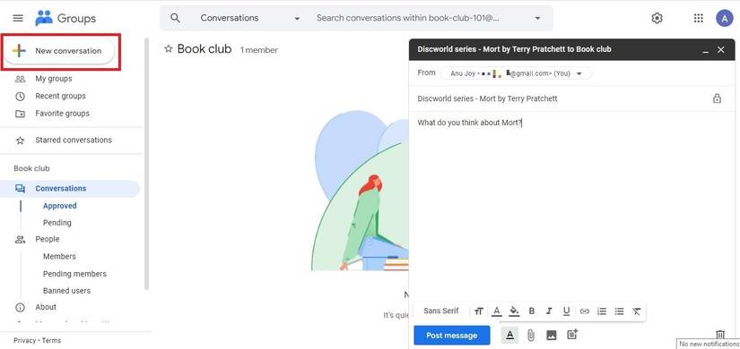 Google Groups: How to find and post messages in a group