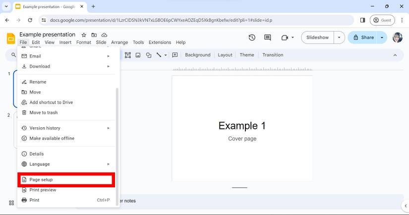 Google Slides: How to change the size of your presentation slides