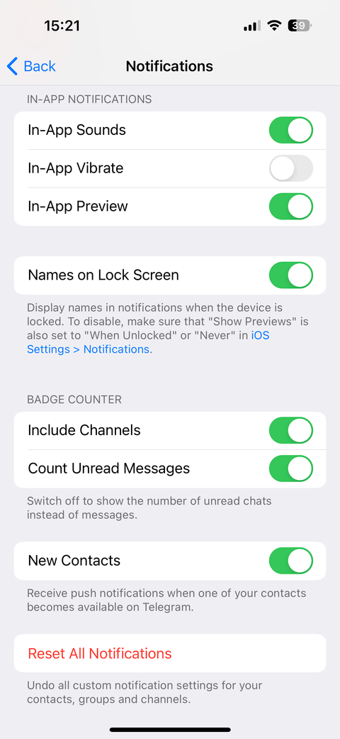 Telegram: How to turn off new user notifications