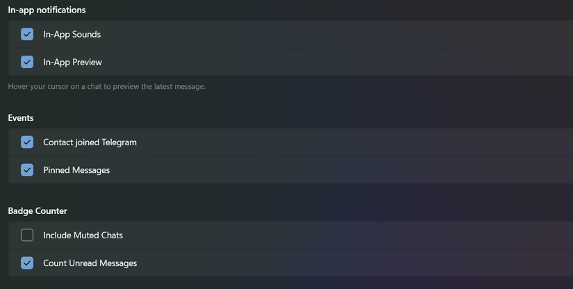 Telegram: How to turn off new user notifications
