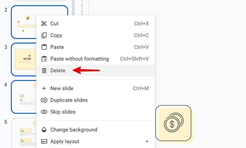 Google Slides: How to delete a slide in your presentation