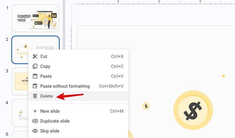 Google Slides: How to delete a slide in your presentation