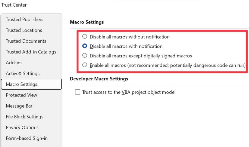 How To Enable Or Disable Word Macros