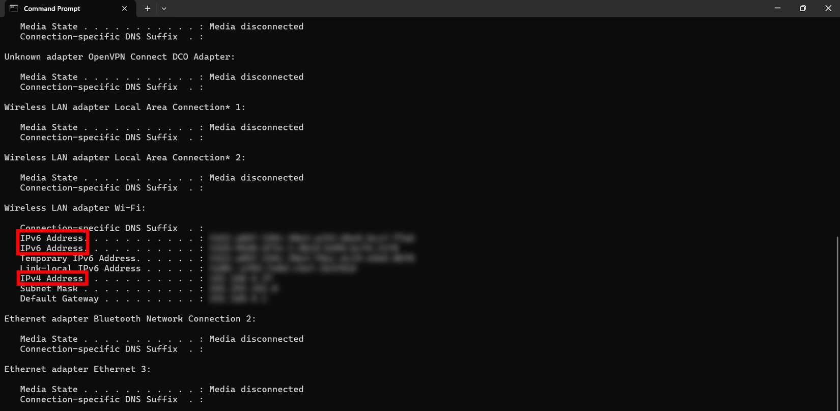 How to find your IP address