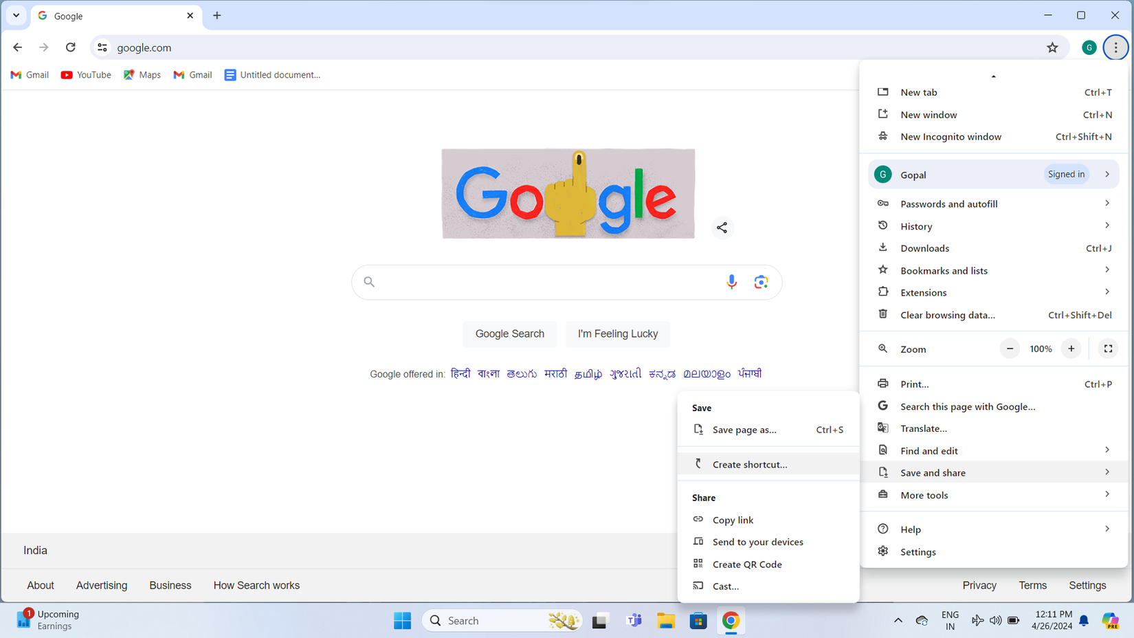 How to Google to your Windows taskbar