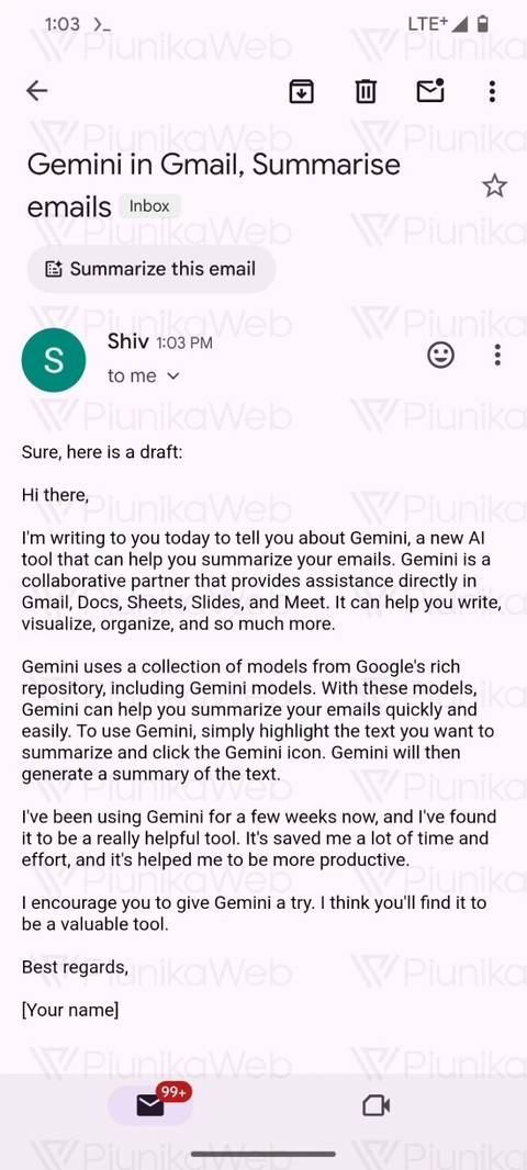 Android's Gmail app catches up to desktop with AI-powered email summaries