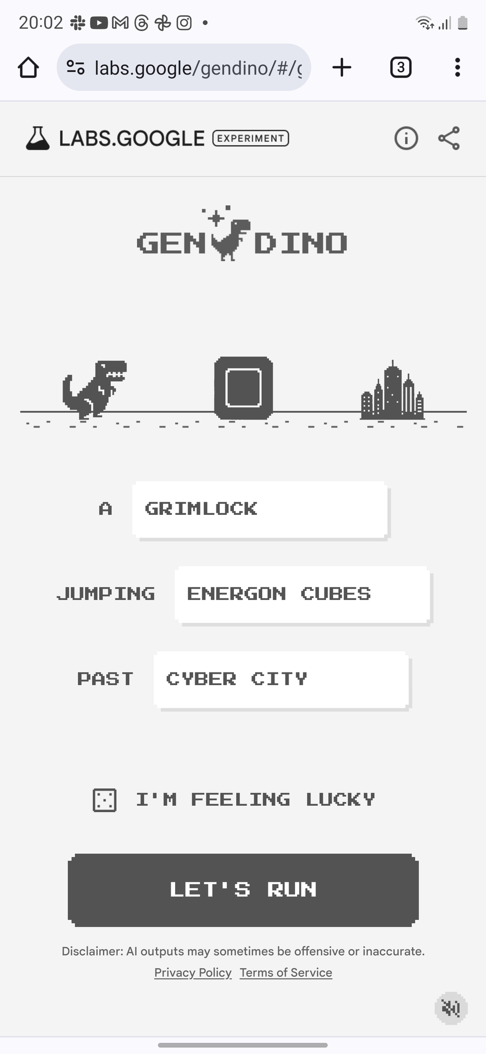 Google's Chrome-inspired GenDino game is back