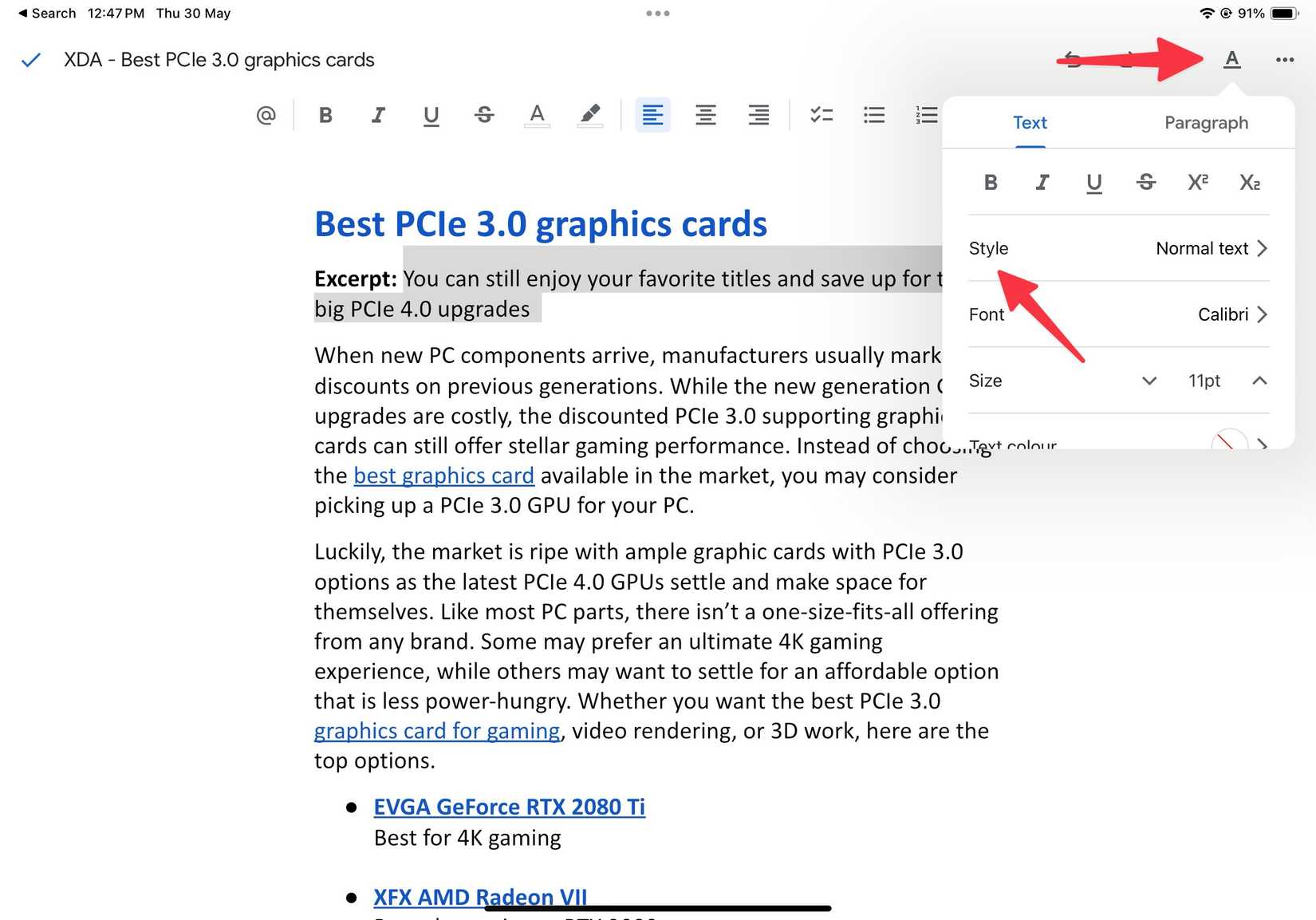 Google Docs: How to create an outline