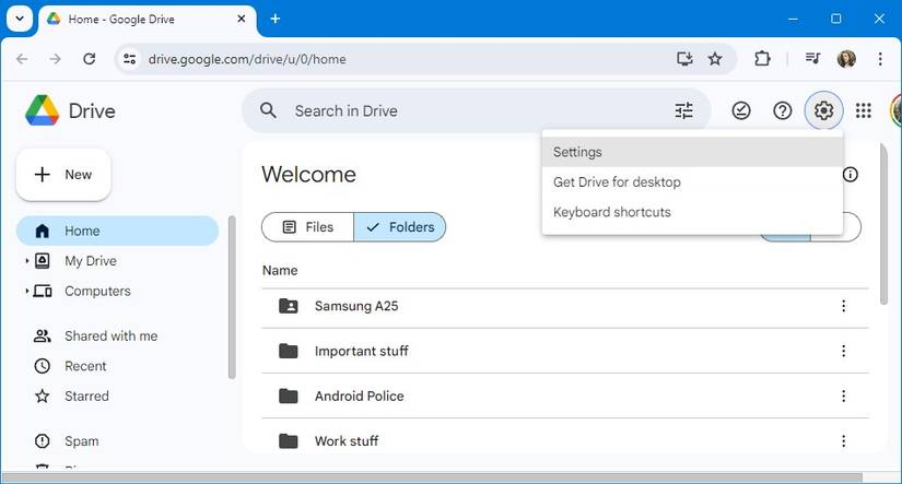 Google Drive: How to turn on Dark mode