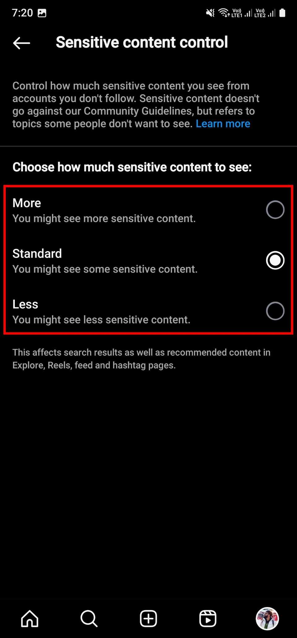 Instagram: How to turn on the Sensitive Content Control