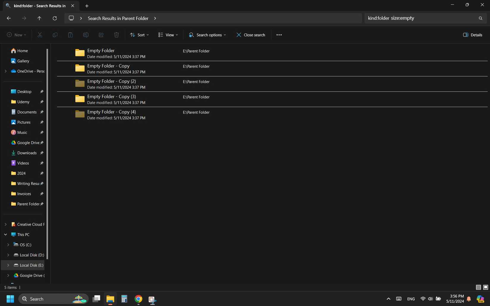 Windows: How to find and delete empty folders