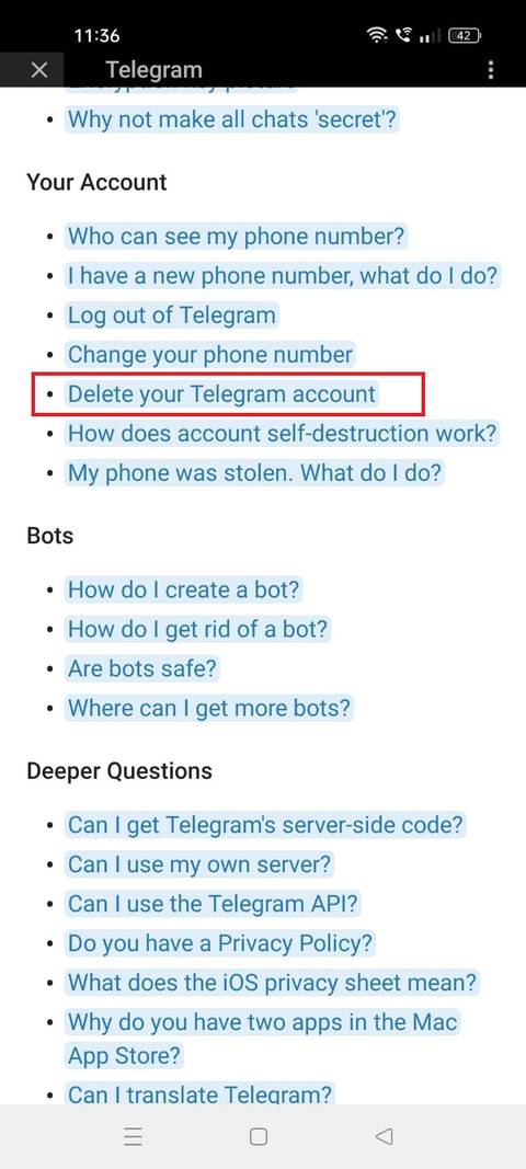 Telegram: How to delete your account