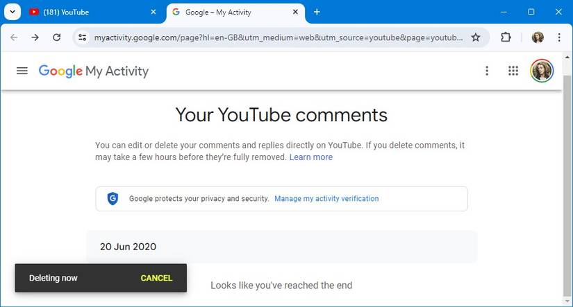 YouTube: How to see your comment history