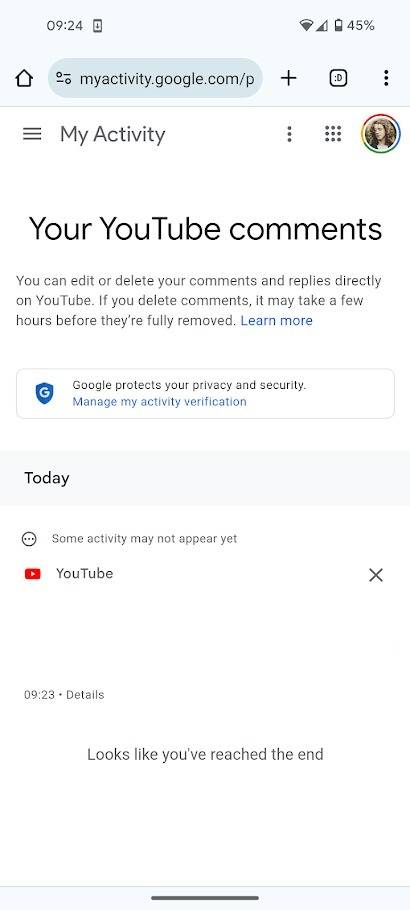 YouTube: How to see your comment history