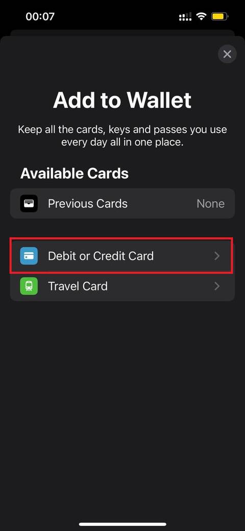 Apple Wallet: How to add a debit or credit card