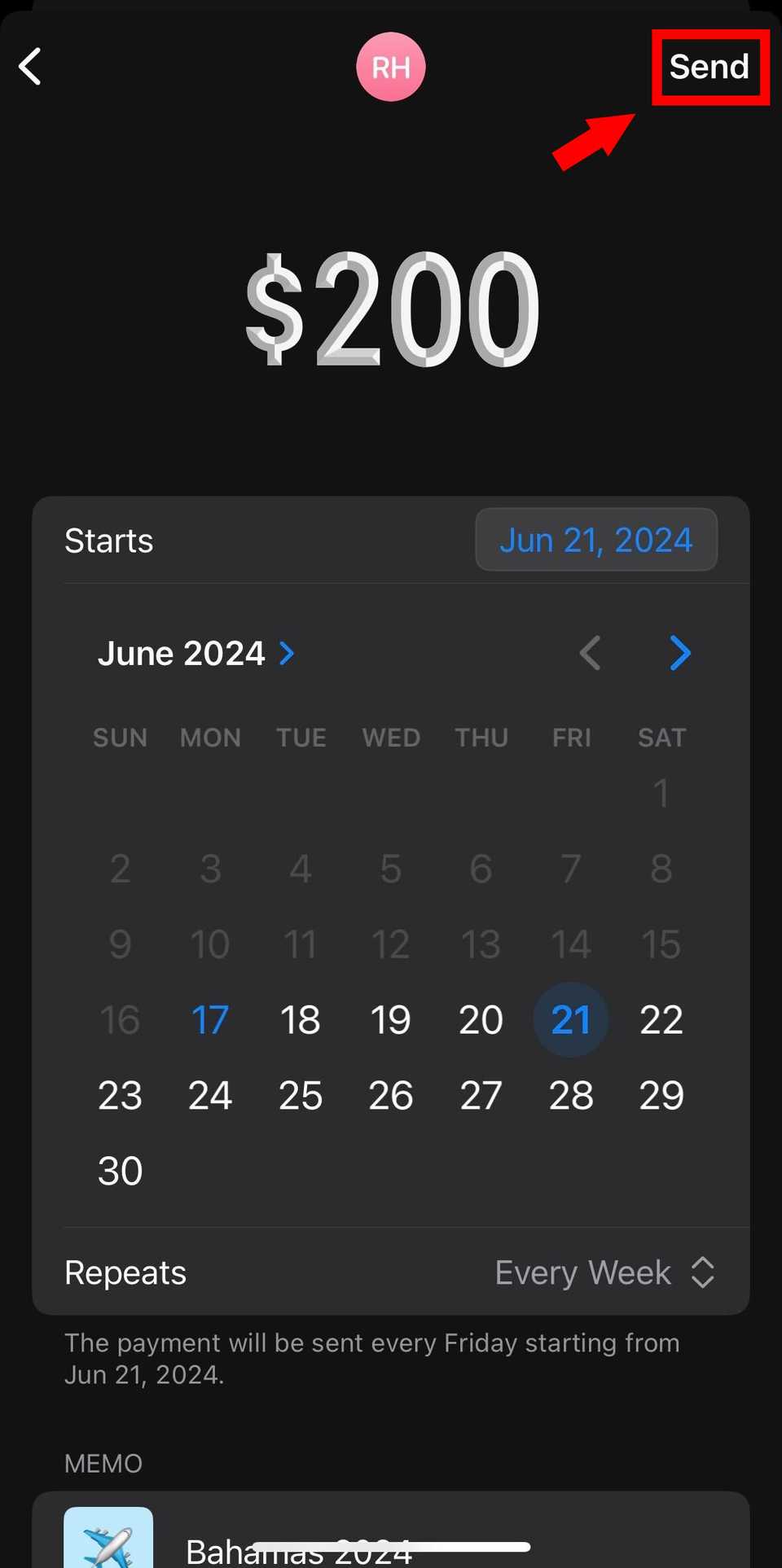 Apple Wallet: How to add recurring payment using Apple Cash