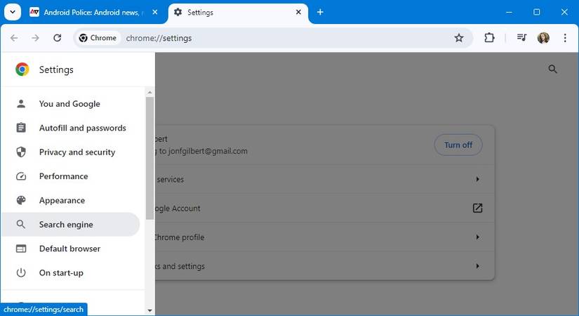 Google Chrome: How to change the default search engine